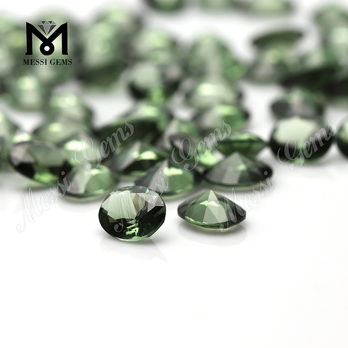 8x10mm Oval Machine Cut Synthetic Green Spinel Gemstone