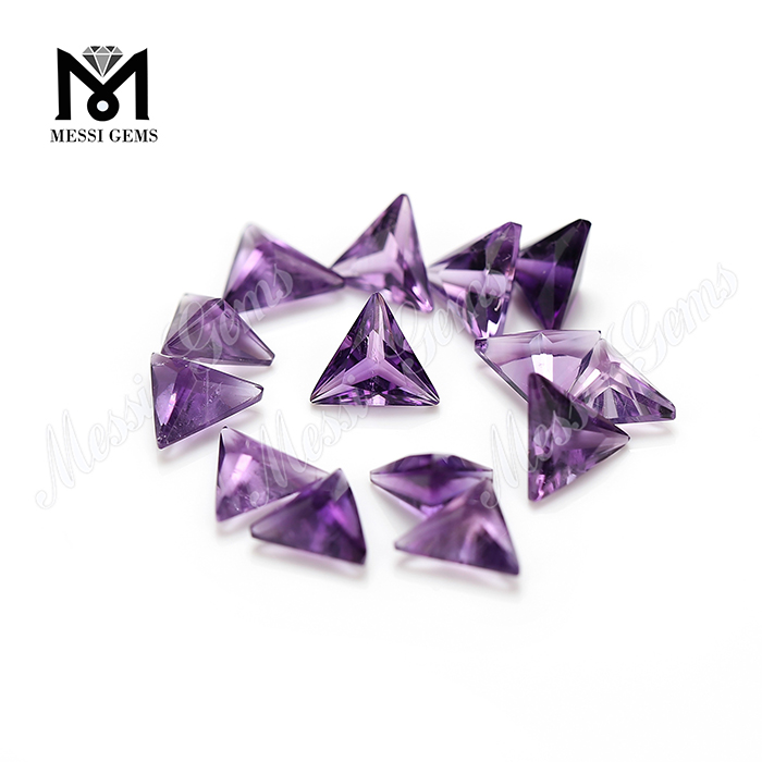 Natural gemstone 7mm triangle shape amethyst stone price