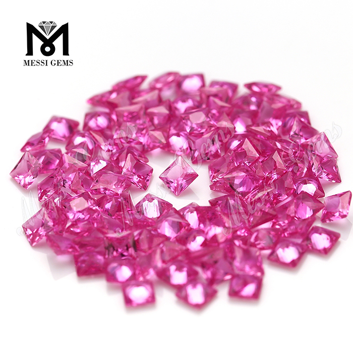 Synthetic Ruby Square Shape 2# Ruby Corundum Stone