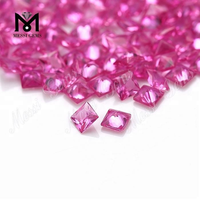Synthetic Ruby Square Shape 2# Ruby Corundum Stone