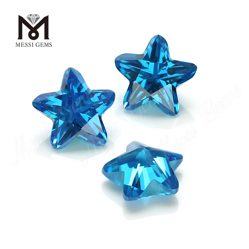 sapphire star shape cubic zirconia stones 7*7mm CZ loose gems