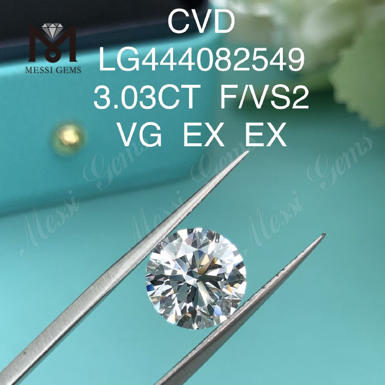 3.03 ct F VS2 Round lab diamonds VG Cut Grade - Buy 3.03 carat lab ...