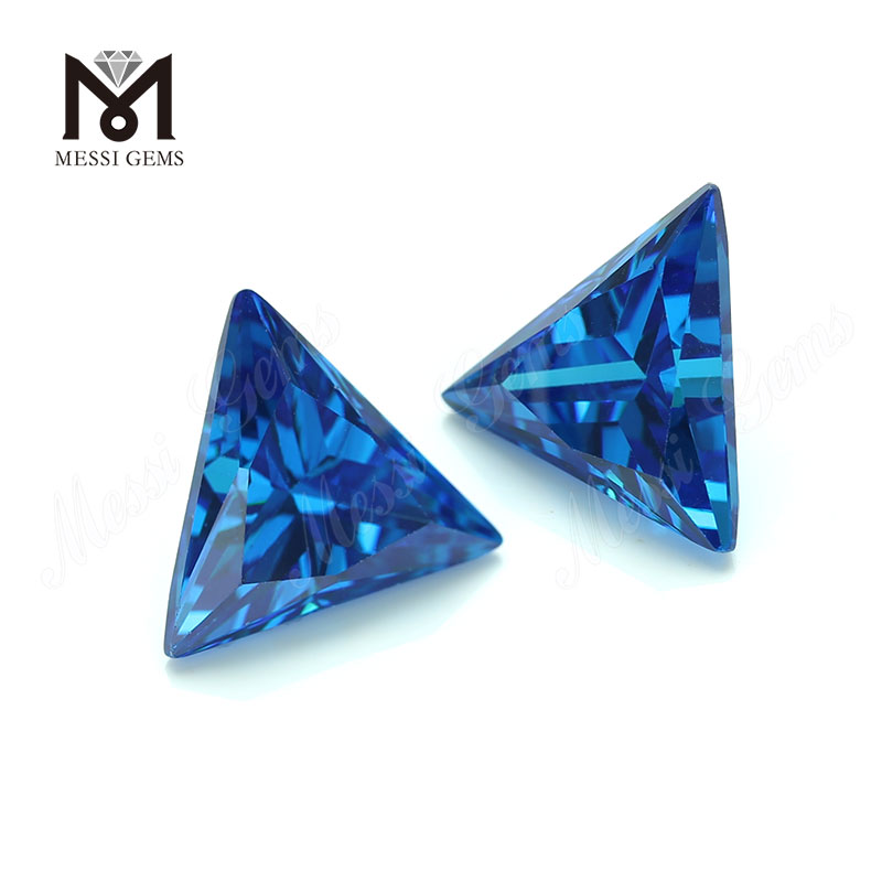 High Quality triangle Shape 12*12mm Blue topaz CZ Cubic Zirconia Stone ...