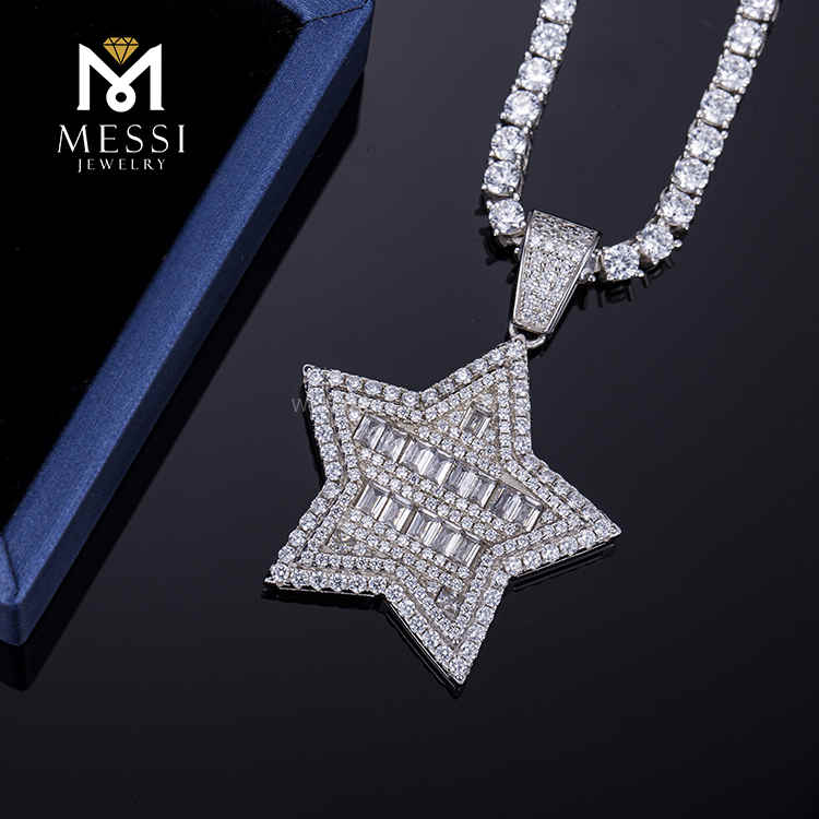 moissanite hip hop star rapper necklace mens hip hop jewelry wholesale ...